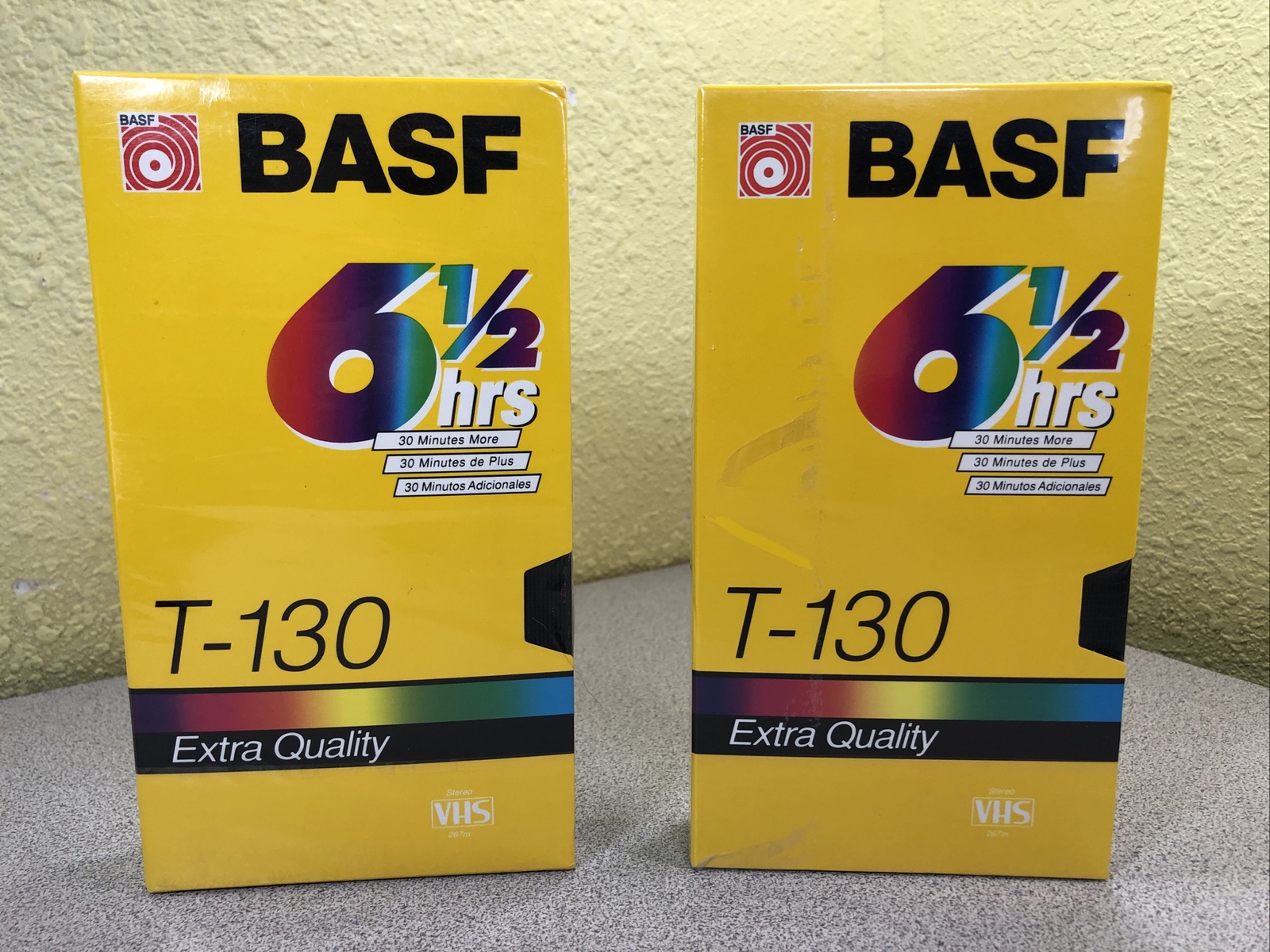 Lot of 2 BASF Extra Quality T-130 VHS Video Tape 6-1/2 Hours Blank ...