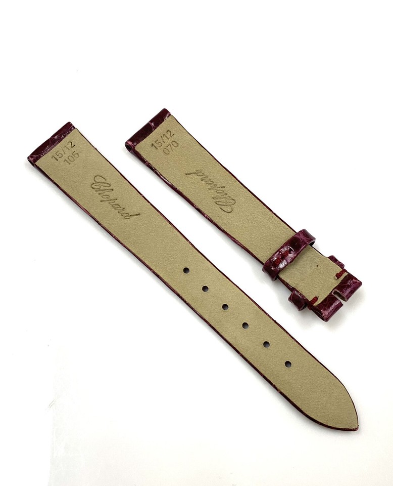 Genuine Chopard 15mm x 12mm Violet/Purple Crocodile Leather Watch Band ...