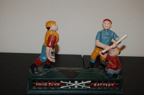 CAST IRON MECHANICAL BANK BATTER BASEBALL | eBay
