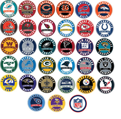 NFL Football Pin-Back Buttons 2.25" (58mm)(Choose From List) | eBay