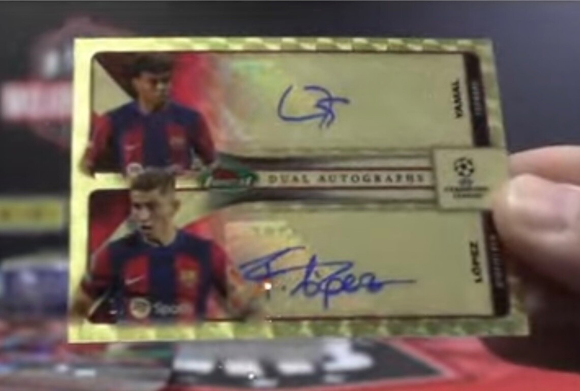 2023-24 Topps Finest Lamine Yamal & Fermin Lopez Dual Auto Superfractor ...