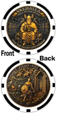 Viking Challenge Coin/Poker Chip - Valhalla, Norse God Odin-Norse ...