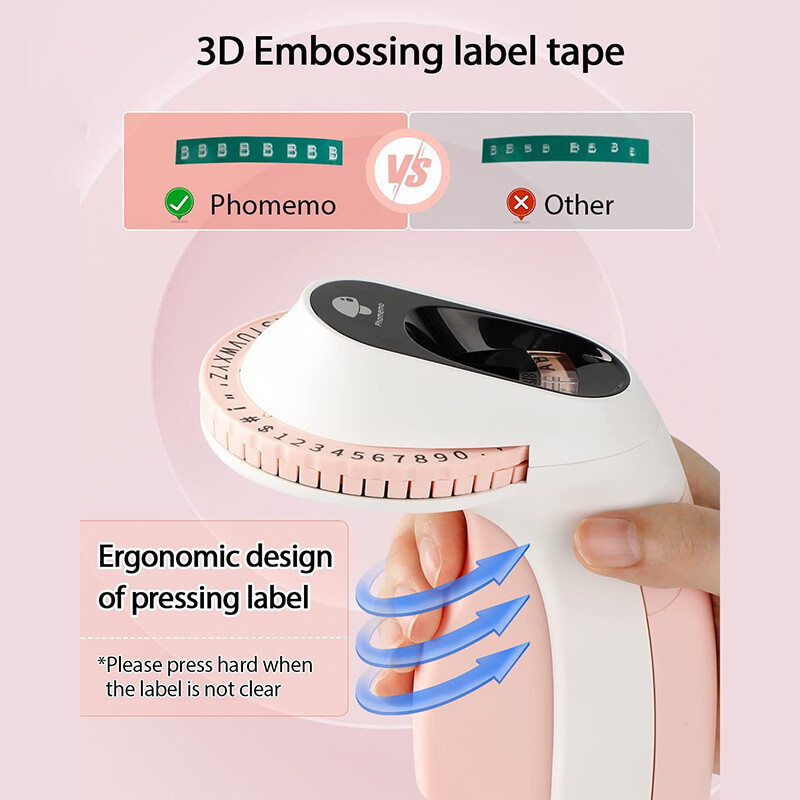 Phomemo E975 Portable labeling machine Hand-held Pressing Plastic Label ...