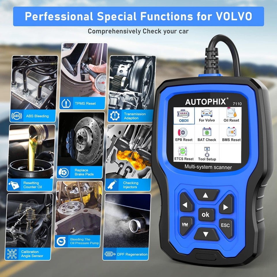 Autophix 7110 For Volvo Full System Diagnostic Scanner TPMS SRS DPF Oil ...