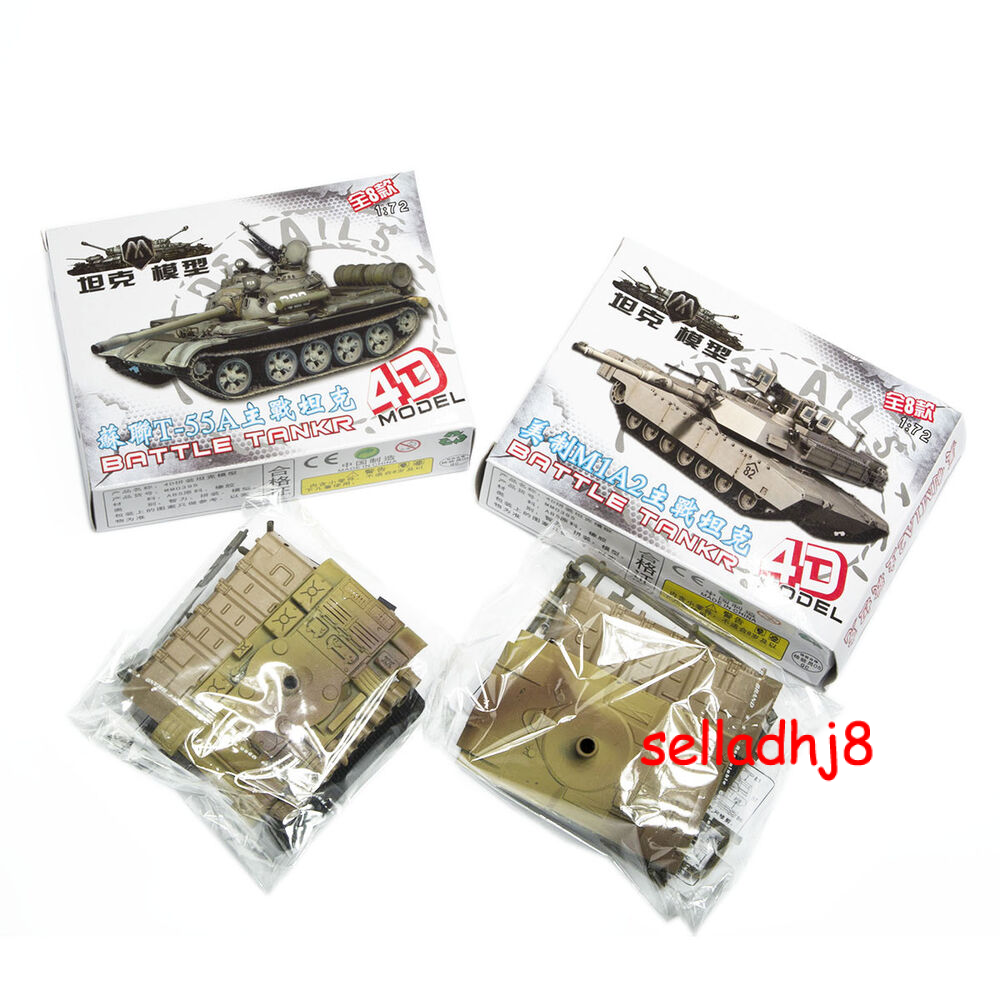 8pcs/Set 1/72 Assemble Tank 4D Tank Plastic Model Kit The First Shot ...