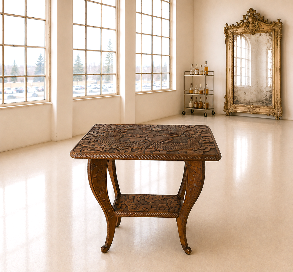 Antique Rare Liberty & Co Japanese Carved Dragon Table Arts & Crafts ...