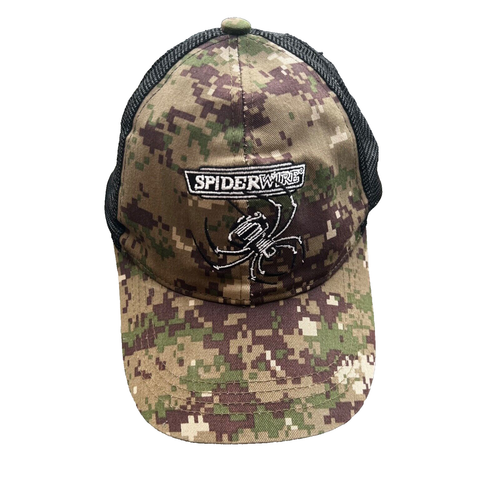Spider wire Camouflage Fabric Black Mesh Trucker Hat Cap Hook Loop | eBay
