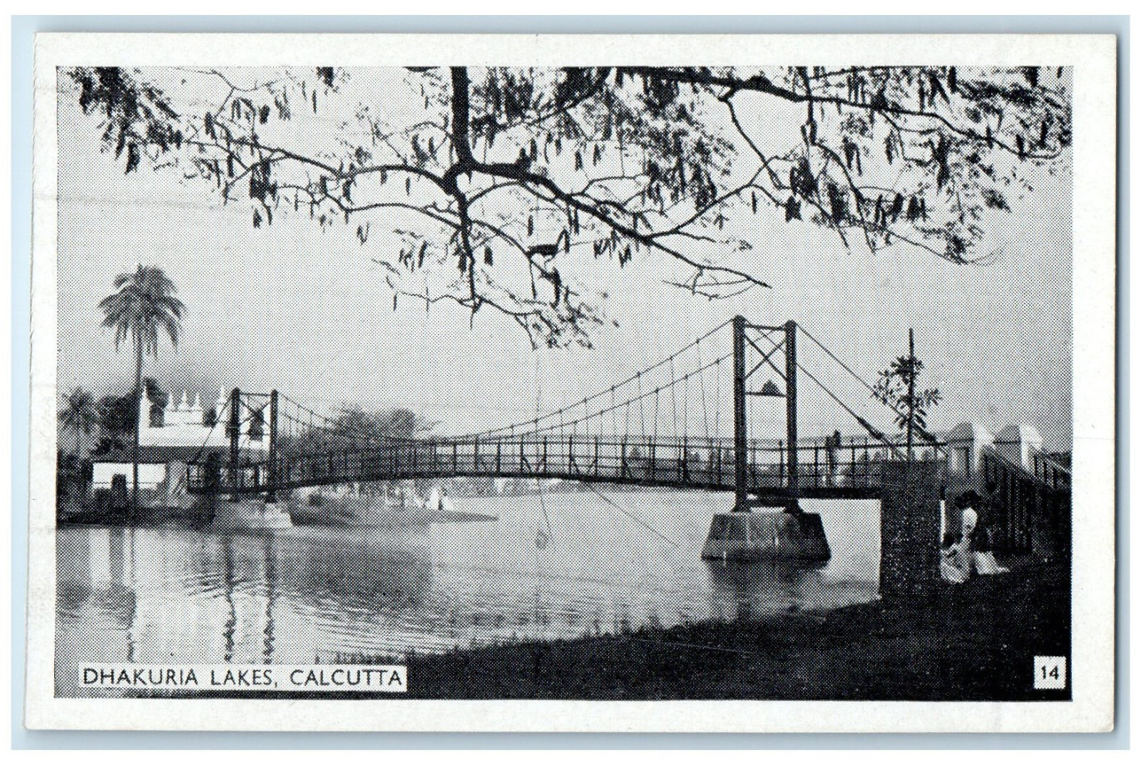 c1940's Bridge View Dhakuria Lakes Calcutta India Unposted Vintage ...