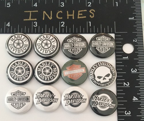 harley davidson pin lot 12 One Inch Pins Mc Motorcycle Hd Gear Attire ...