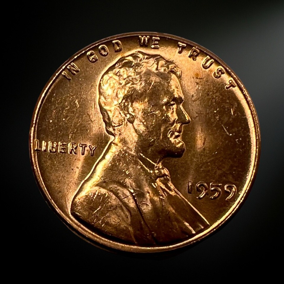 1959 P D Lincoln Memorial Cent Brilliant Uncirculated (BU) 2 Coin Set ...