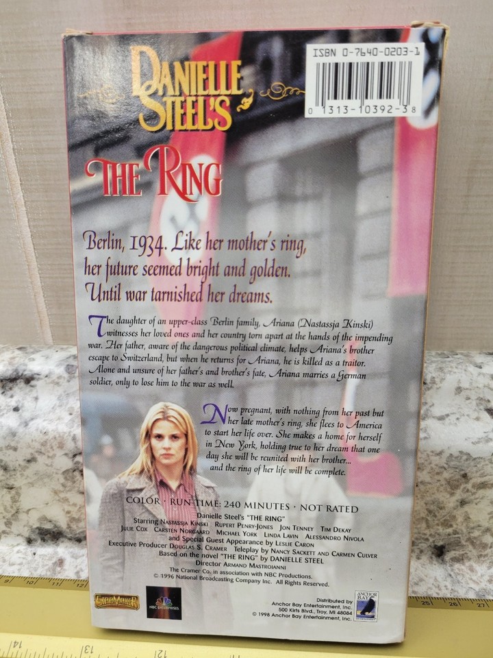 Danielle Steel's The Ring VHS 1996 Drama Anchor Bay Entertainment | eBay