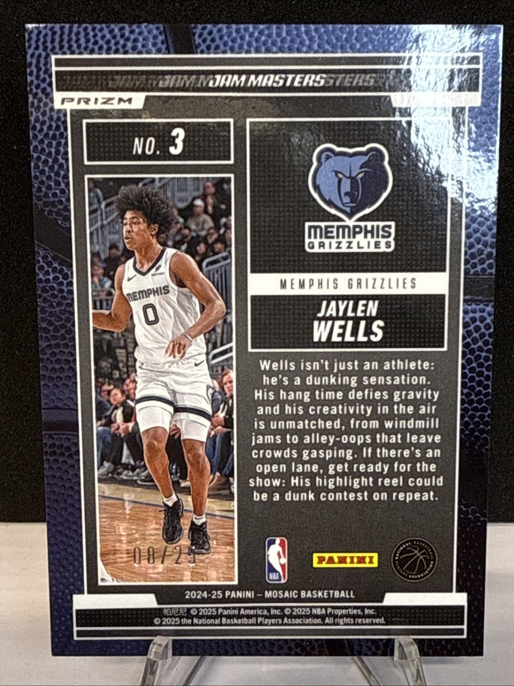 2024-25 Panini Mosaic Jaylen Wells (RC) Jam Masters #3 Orange ...