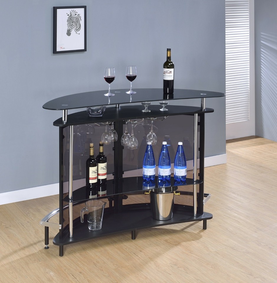 Modern Home Bar Table Unit Glass Pub Wine Storage Liquor Cabinet ...