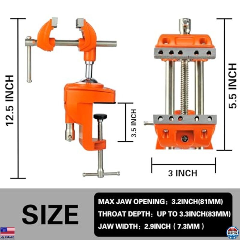 Heavy Duty 360° Clamp Bench Vise, Cast Steel Table Vise for Woodworking ...