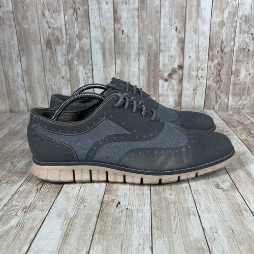 Men's Gray Wingtip Oxford Sneakers Casual Dress Shoes Lightweight ...