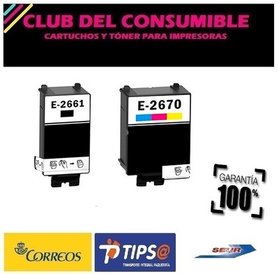 T266 + T267 NEGRO + COLOR NO-OEM PARA EPSON WF 100W | eBay