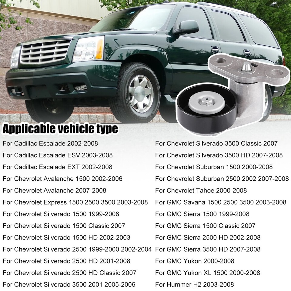 New A/C Drive Belt Tensioner Metal Pulley 12580196 Fit For GM CHEVY GMC ...