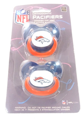 Denver Broncos Pacifiers 2 Pack Set Infant Baby Fanatic BPA Free ...