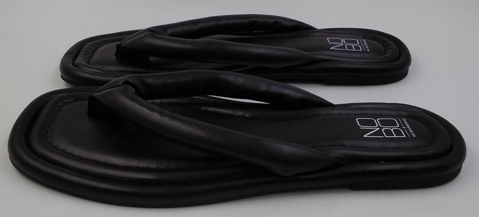 Women's Ladies NoBo Black Faux Leather Sandal Shoes No Boundaries ...