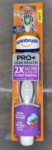 NEW Spinbrush Dual Action Soft Battery Powered Toothbrush Pro+ Gum ...