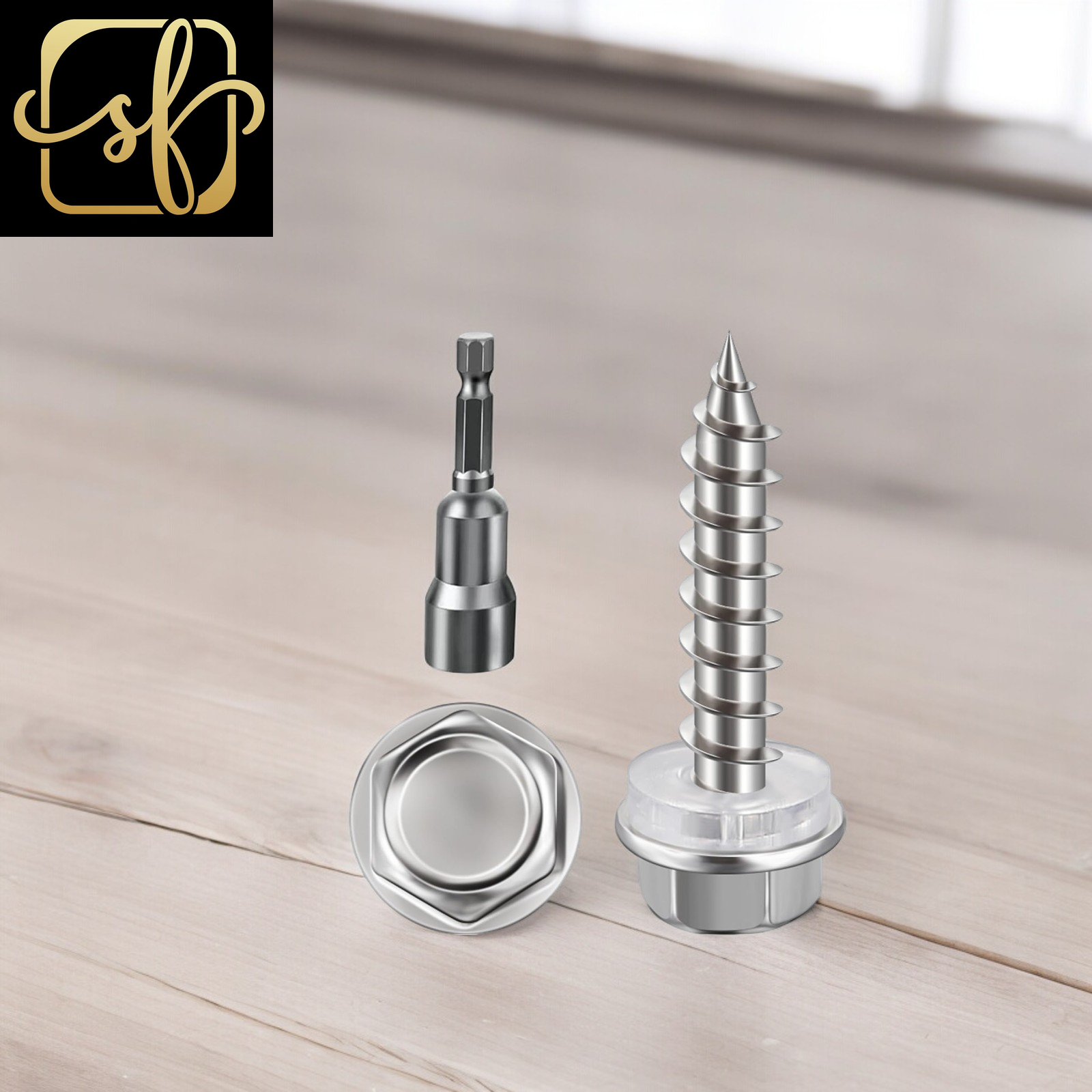 250Pcs #10X1" Self-Tapping Screws for Wood 410 Stainless Steel Hexagon ...
