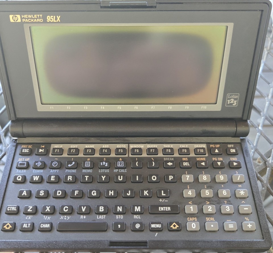 Vntg Hewlett Packard HP 95LX Palmtop Handheld Computer MSDOS Lotus 123 ...