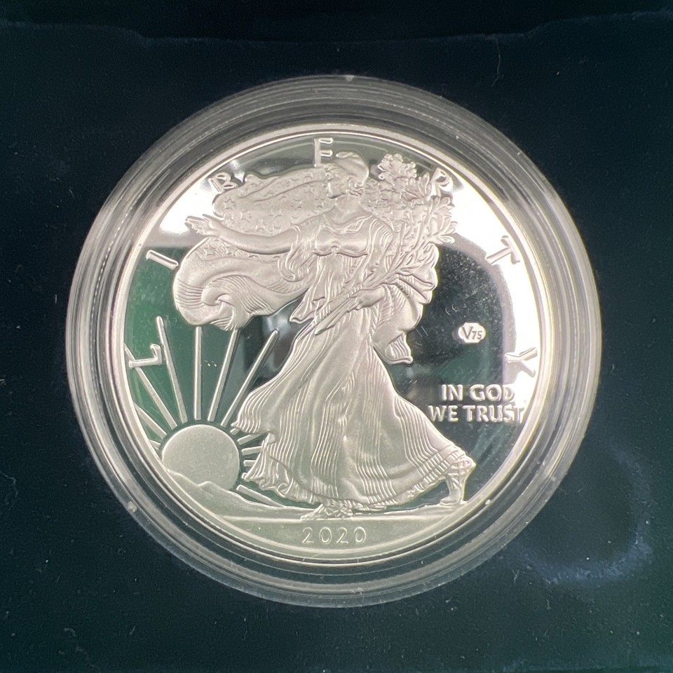 2020 W V75 Privy Mark End of WWII Proof American Silver Eagle Coin Box ...