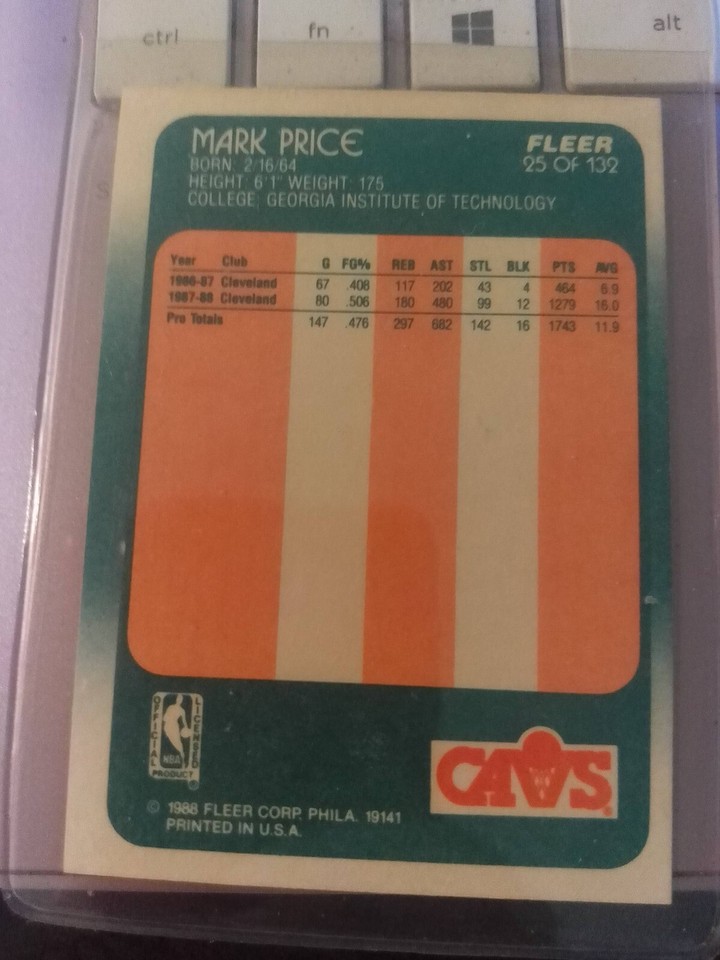1988 Fleer Mark Price #25 Basketball Card | eBay