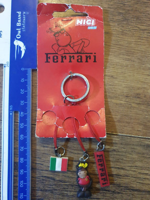 FERRARI NICI Car red horse Logo italian flag keyring keychain retro old ...
