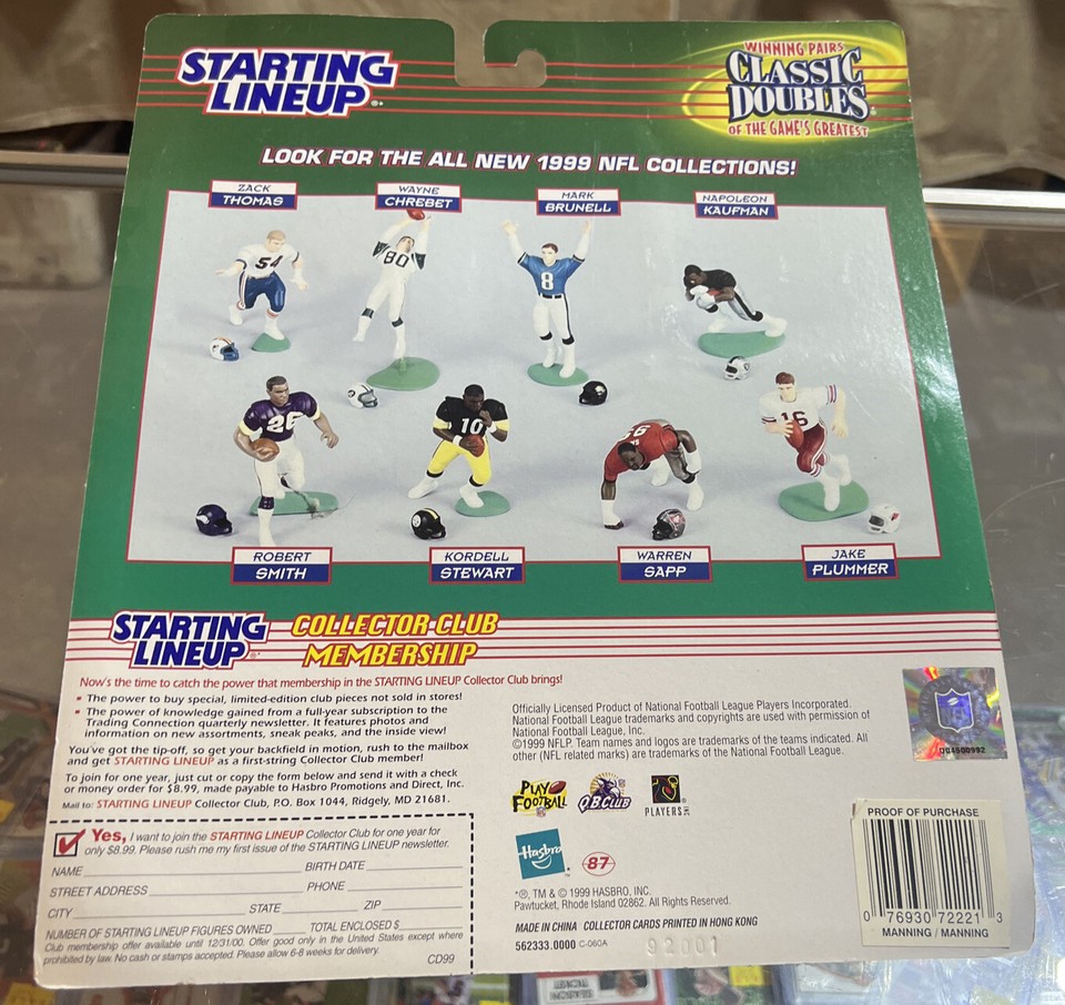 1999 Starting Lineup Peyton Manning/Archie Manning Classic Doubles HOF ...