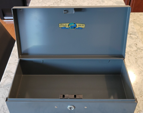 Vintage Steelmaster Bond Money Box Metal Strongbox with Keys 11½ x 3½ x ...