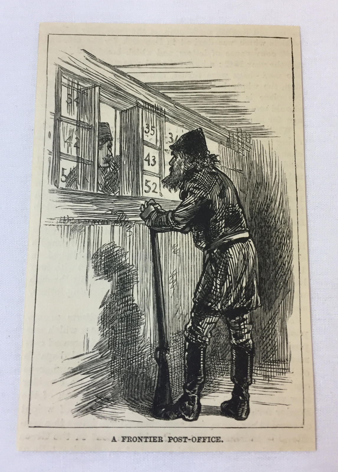 1885 magazine engraving ~ A FRONTIER POST OFFICE | eBay