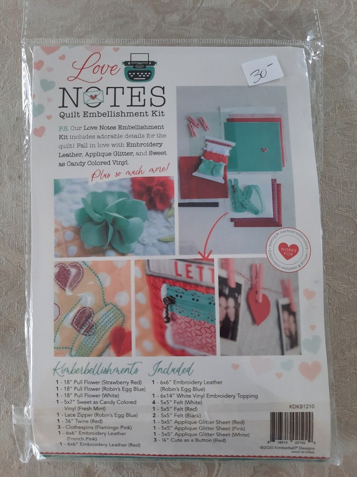 Kimberbell Love Notes Quilt Embellishment Kit - New | eBay