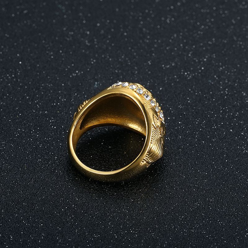 Airborne Eagle Air Force Hawk Ring Stainless Steel CZ Eagle Jewelry ...