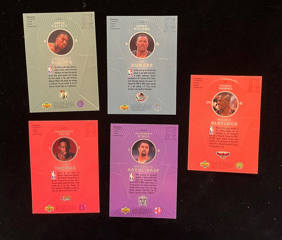 97/98 Miniatures Billups M2, Dumars M8, Thomas 20, Abdul Rauf M 23 ...