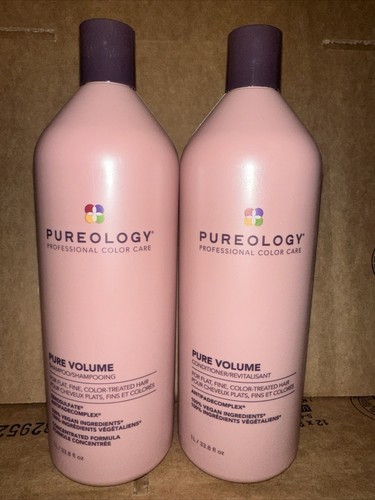 Pureology PURE VOLUME Shampoo & Conditioner Sealed Liter Set FREE SHIP ...