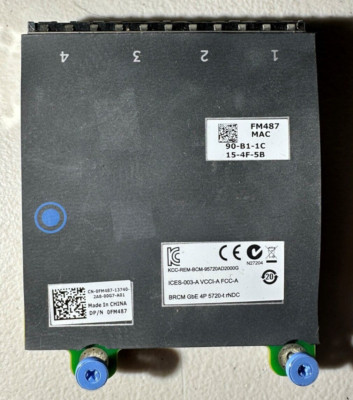 Dell Broadcom 5720 Quad Port 1GB Ethernet Network Daughter Card FM487 ...