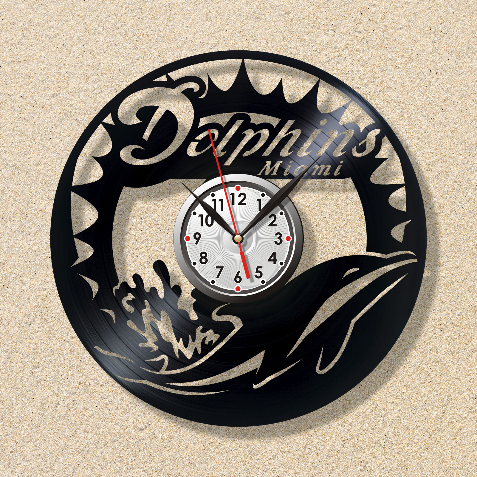 Vinyl clock Miami Dolphins American football Sport clock Black clock | eBay
