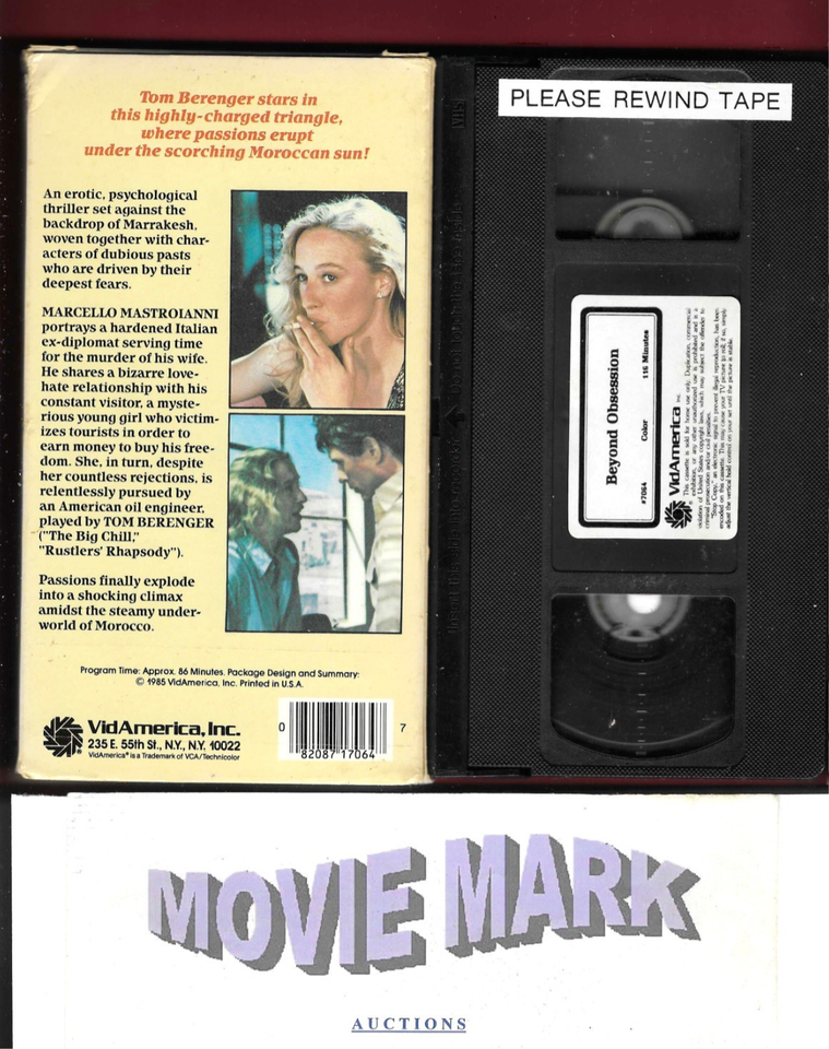 BEYOND OBSESSION 1982 (VidAmerica) Marcello Mastroianni Tom Berenger ...