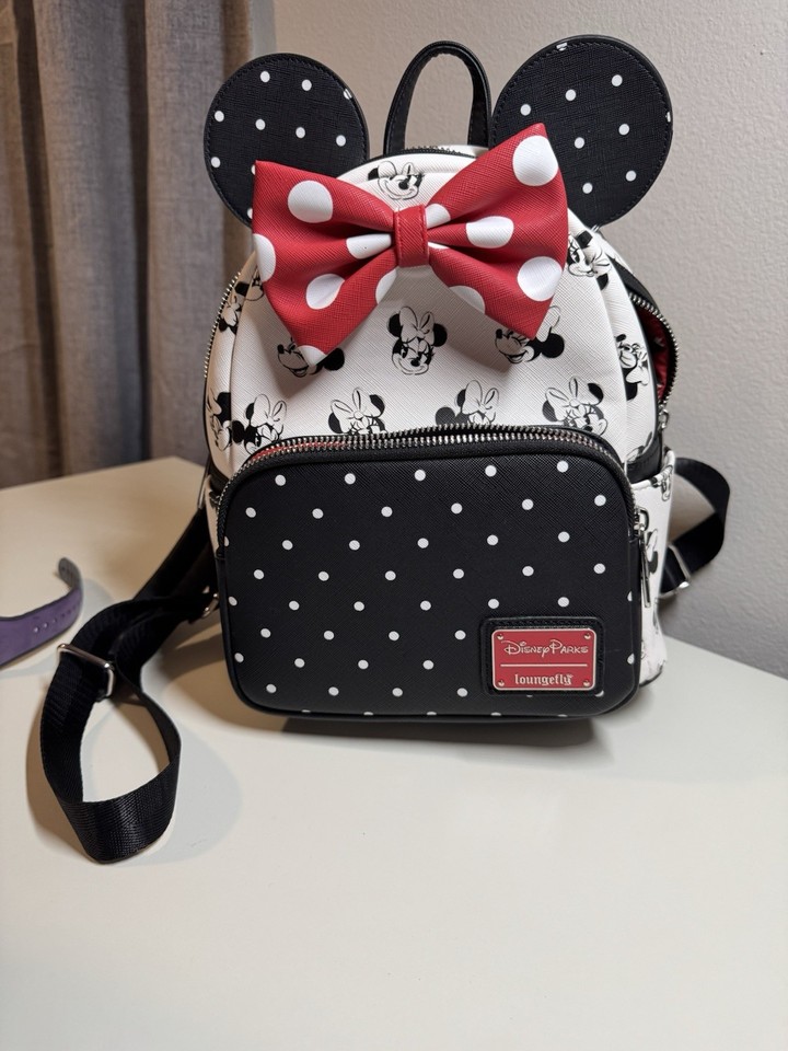 Lounge Fly Minnie Mouse Faces Polka Dot Mini Backpack Park Exclusive | eBay