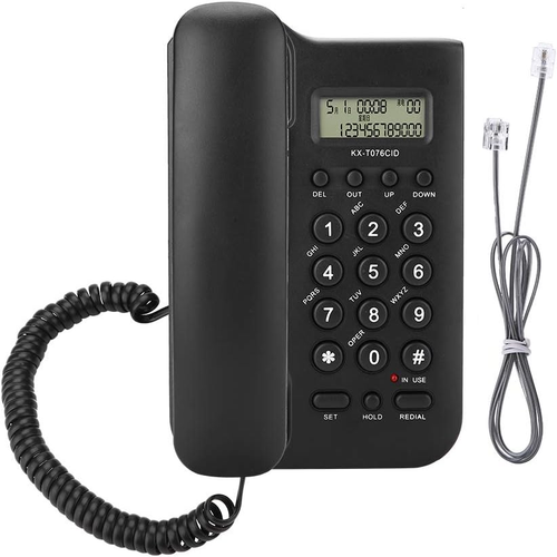 Corded Phone, Desk Landline Telephone with Backlit Display Caller ID ...