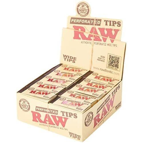 Genuine Raw Perforated Wide Tip Natural Cotton Smoking Rolling Roach ...