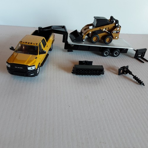 1/64 2021 Ram 3500 Trademan with trailer Cat 272D2 Skid Steer Loader | eBay
