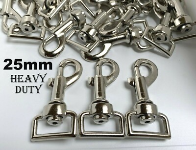 25mm Trigger Swivel Heavy Duty Metal Clips for Webbing Dog Lead Rug ...