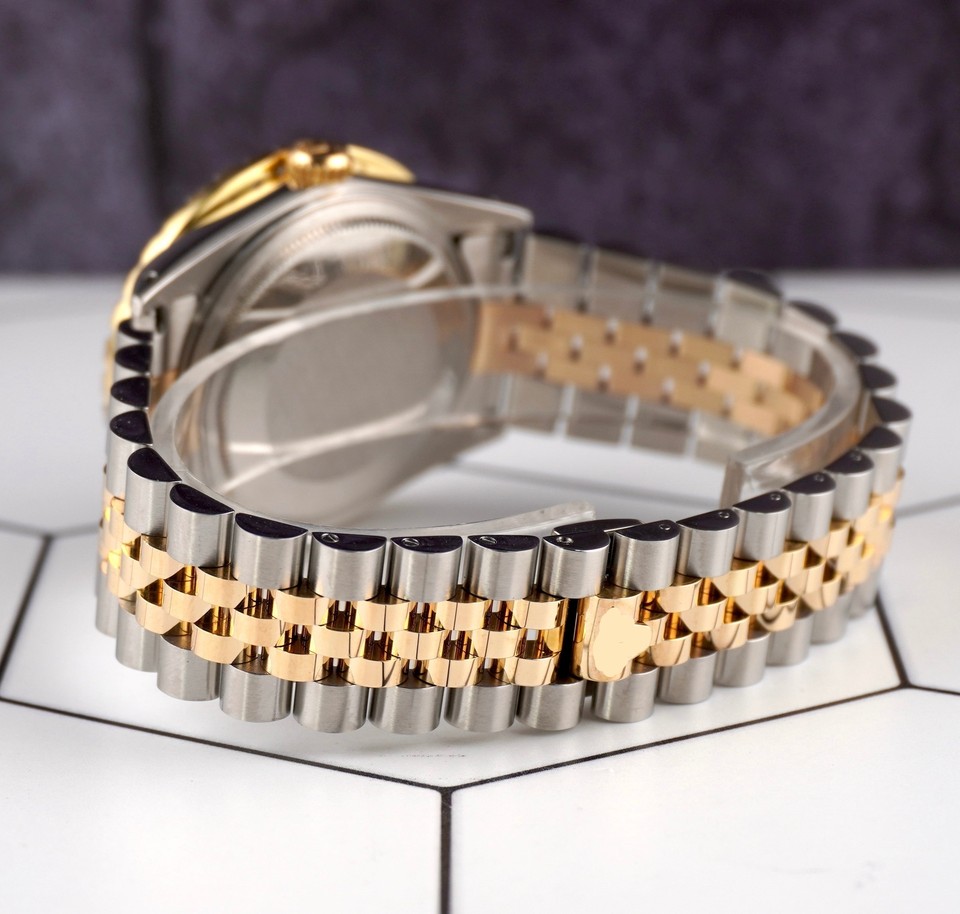 Rolex Datejust 36mm YG/Steel 2.25ct Diamonds Green Dial Hidden Clasp ...