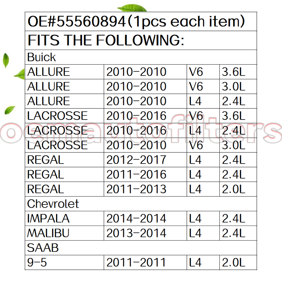 OEM Engine Air Filter Fits Buick Regal LaCrosse Chevy 55560894 A46130 ...