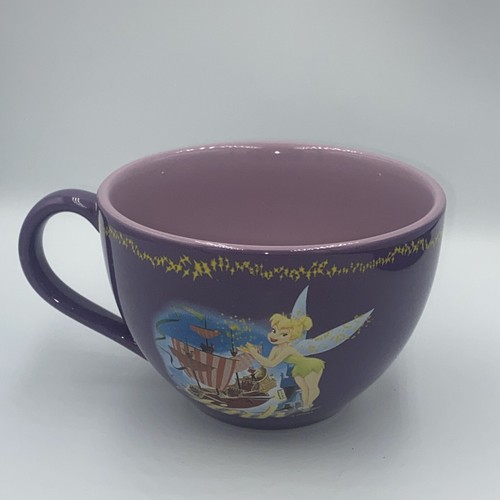 Vintage Disney Store Tinkerbell Large Coffee Mug Latte Soup Bowl Purple ...