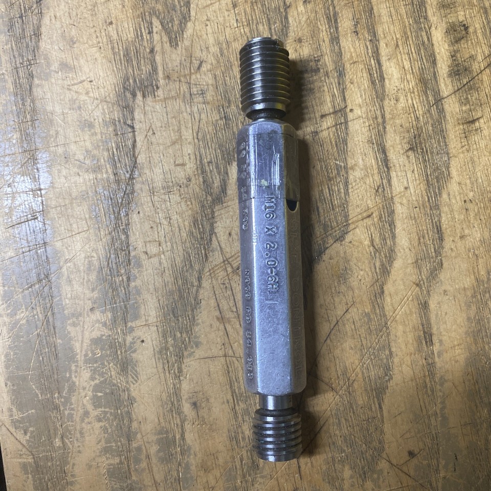 M16 X 2.0-6H THREAD PLUG GAGE GO NO GO P.D. 14.701 & 14.913 22JS1374 ...