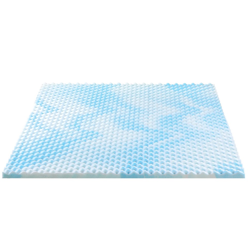Zinus Swirl Cooling Gel Convoluted Memory Foam Air Flow Mattress Topper ...
