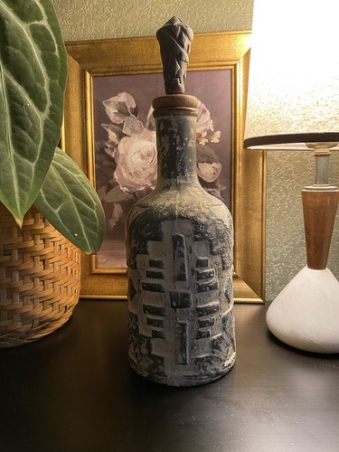 Latin American Glazed Ceramic Pottery Terracotta Painted Bottle With ...